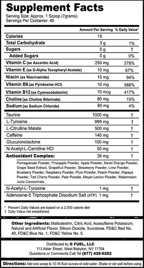 G Fuel Black Ooze Tub (40 Servings) – Nutritionwholesalers.com ...