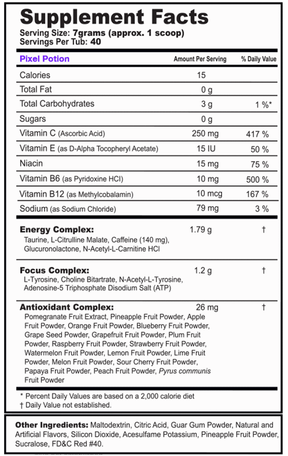 G Fuel Sour Pixel Potion (Sour Grape) Tub (40 Servings ...